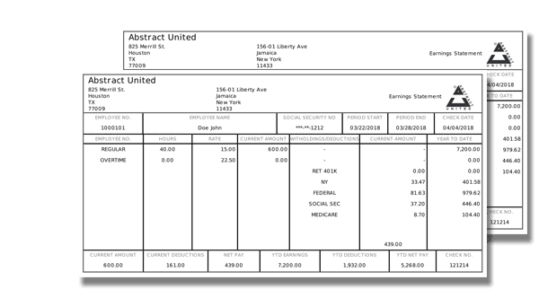 Fake Paycheck Stub Template Master Template