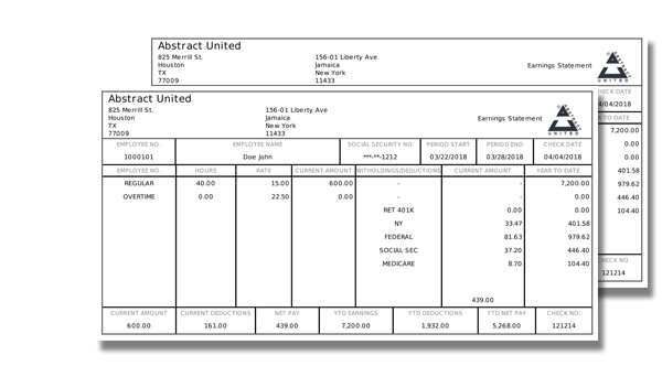 Paystub Samples - Professional Looking Templates, Free Preview